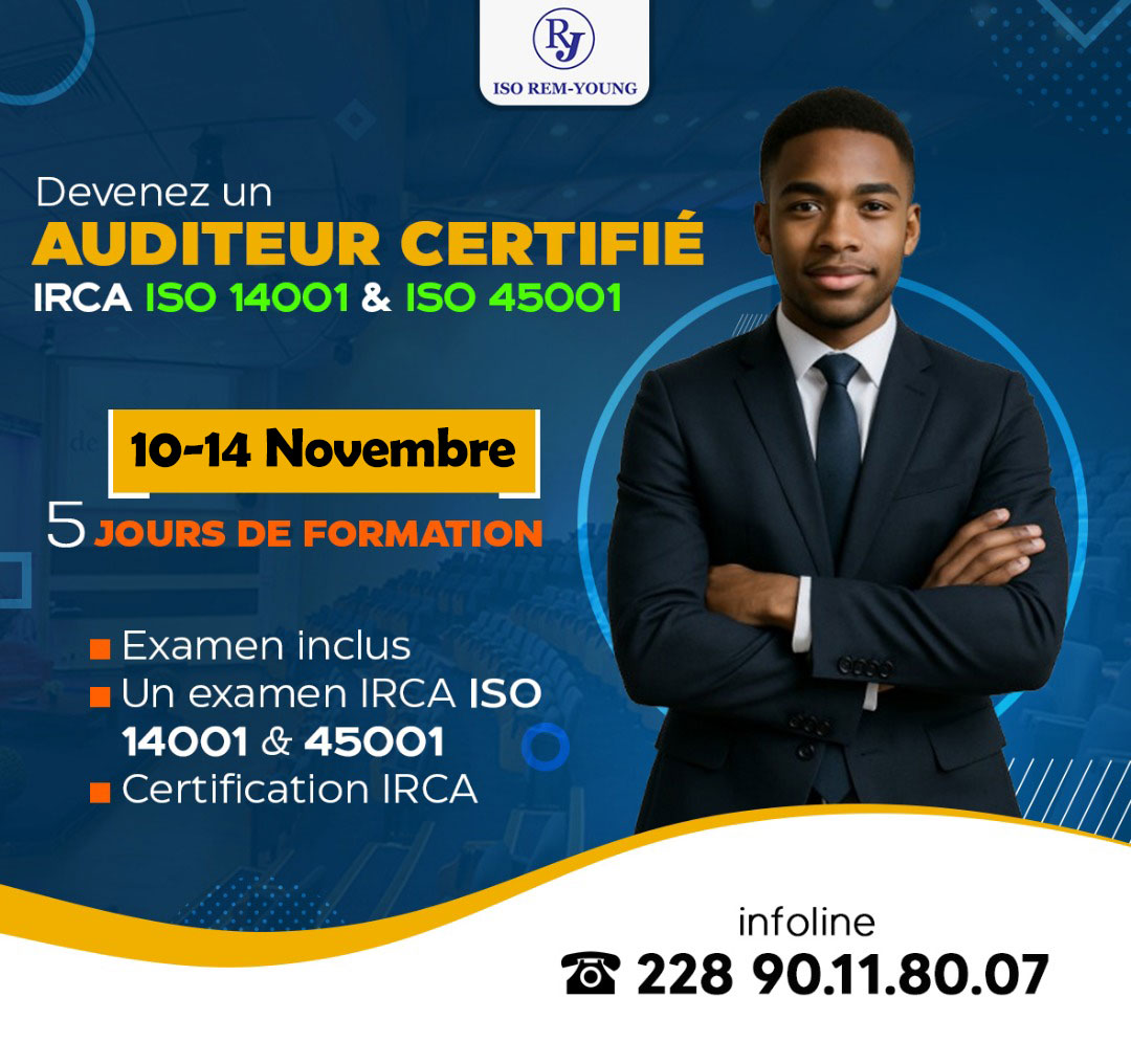 Formation Auditeur certifié IRCA ISO 14001 & ISO 45001 - REM-YOUNG